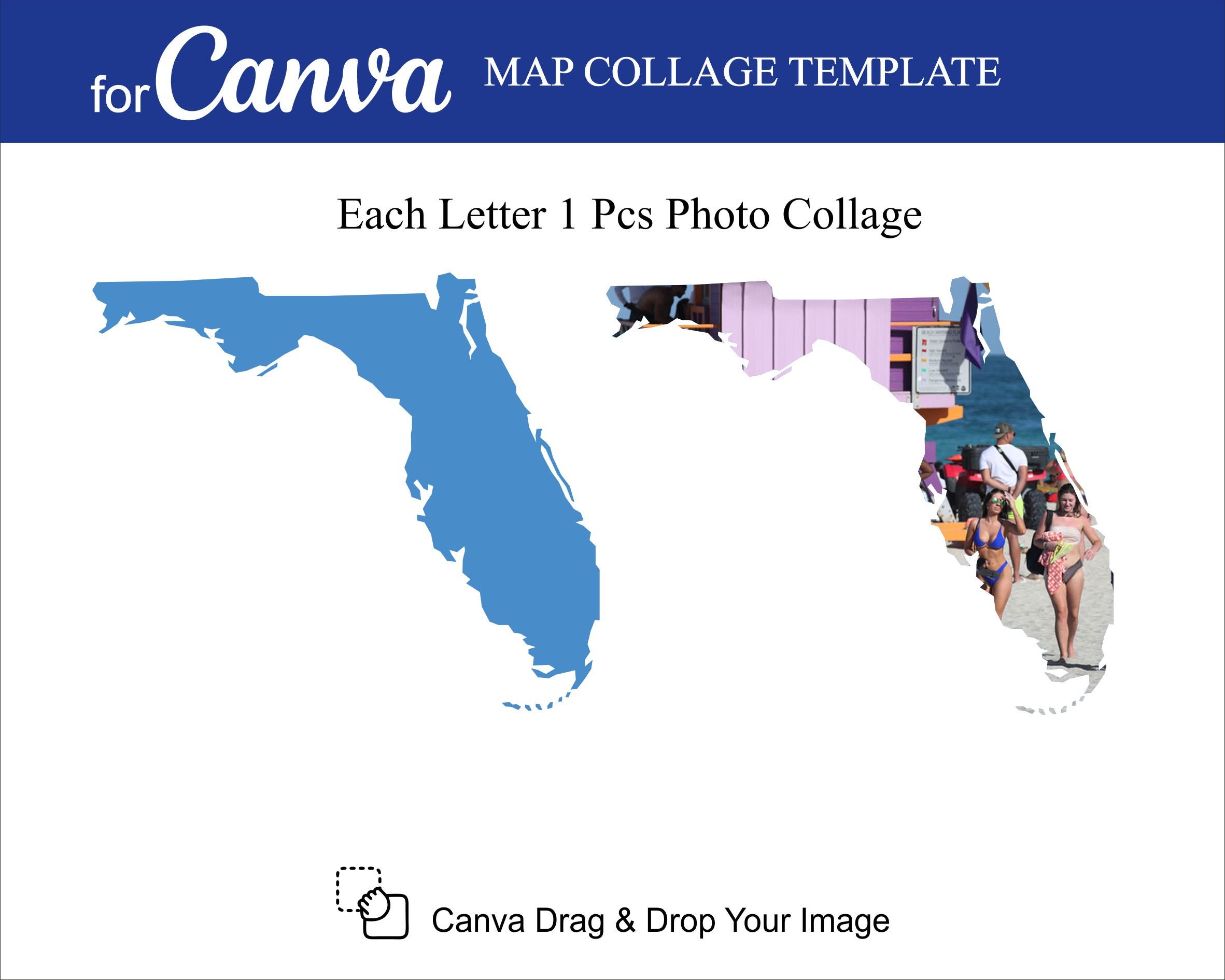 Canva Florida Photo Collage for Canva 1pcs and 10pcs Inside Collage for ...