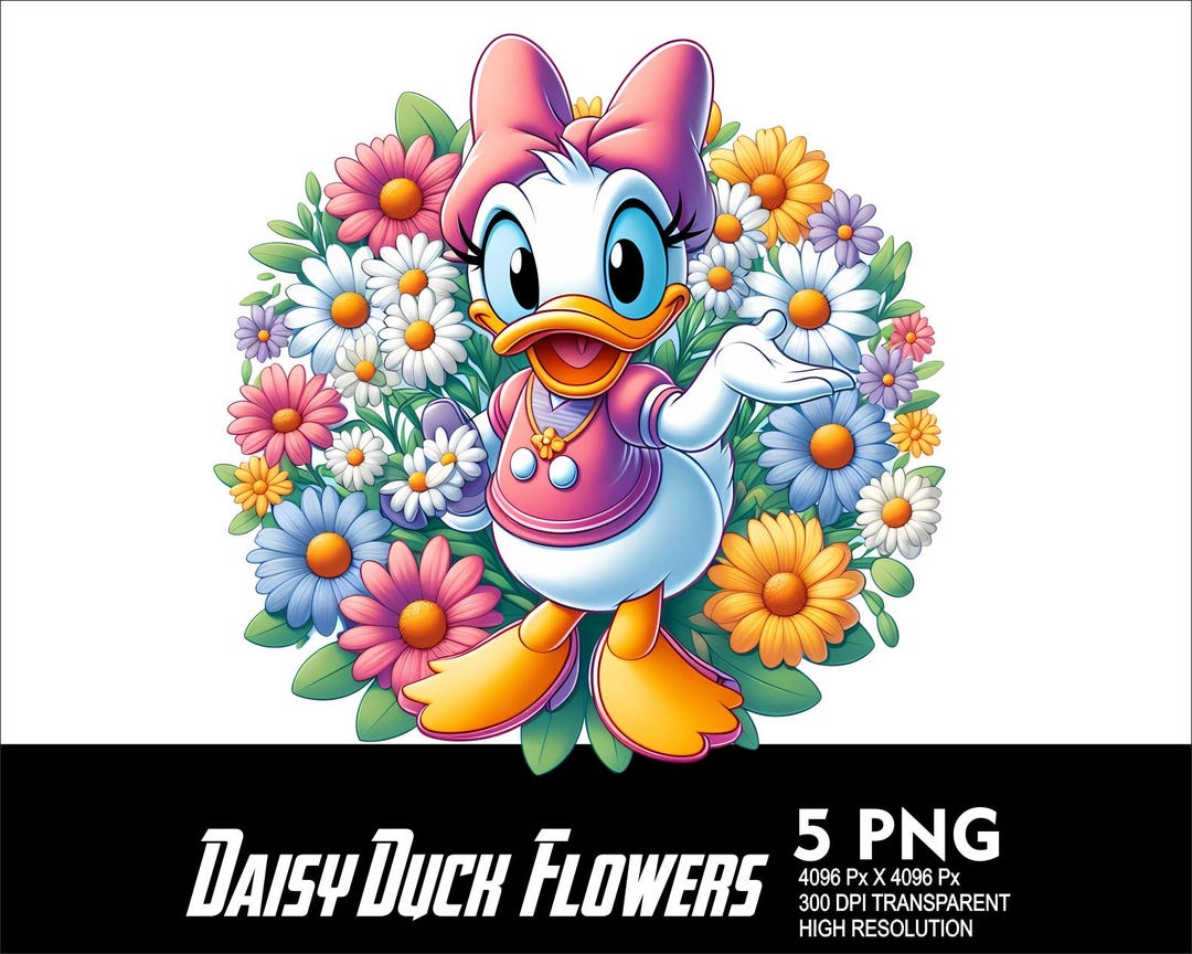 5 PNG Duck Girl Daisy Splash and Watercolor Transparent PNG File for ...