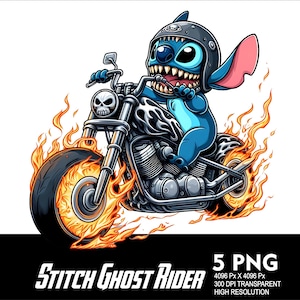 5 PNG Stitch Ghost Rider Splash Transparent PNG File for Sublimation ...