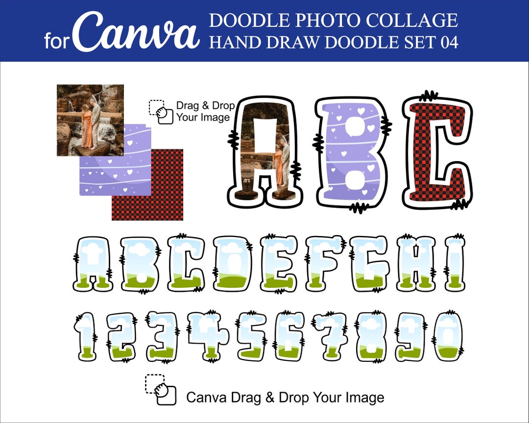 Canva Alphabets Template Canva Alphabet Doodle Font Canva Frame ...