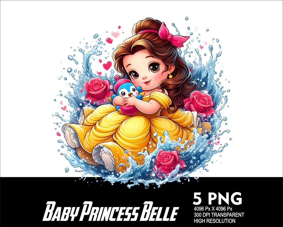 5 PNG Baby Princess Belle Splash Transparent PNG File for Sublimation ...