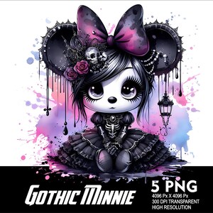 5 PNG Gothic Minnie PNG Dark Mouse Princess Design Splash and ...