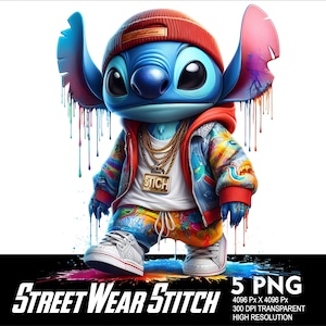5 PNG Streetwear Stitch Rapper Splash Transparent PNG File for ...