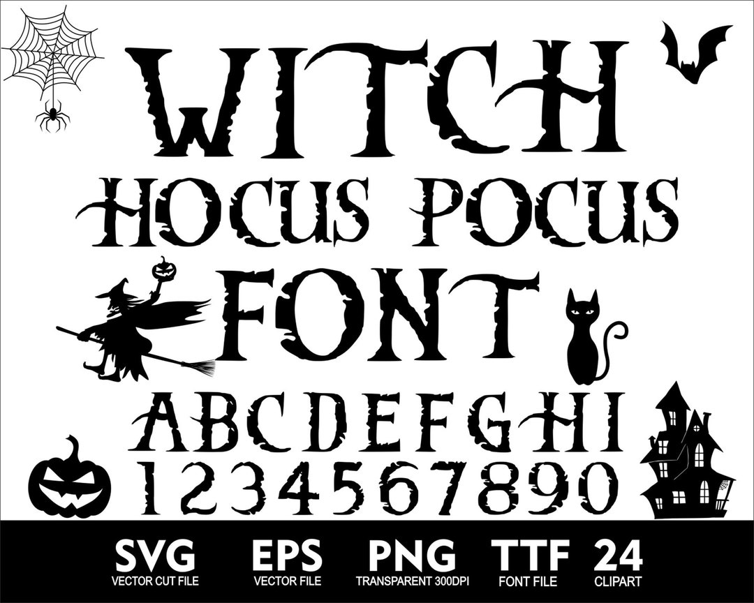 Witch Font SVG Wizard Font Halloween Witch Clipart Wizard Font for ...