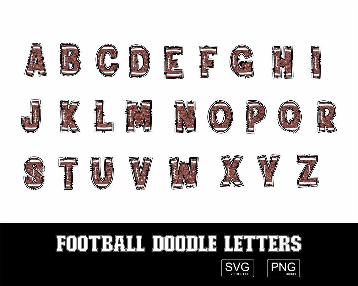 American Football Font PNG SVG Football Letters Alphabet PNG Realistic ...