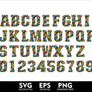 Bricks Alphabet Puzzle Letteras Brick Font Svg Leg Letters for Cricut ...