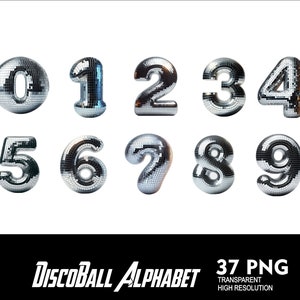 Disco Alphabet Disco Ball Font PNG Letters Party Font Disco Letters and ...