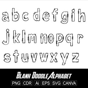 Blank Doodle Letters PNG Transparent Doodle Alphabet Hand Drawn Letters ...