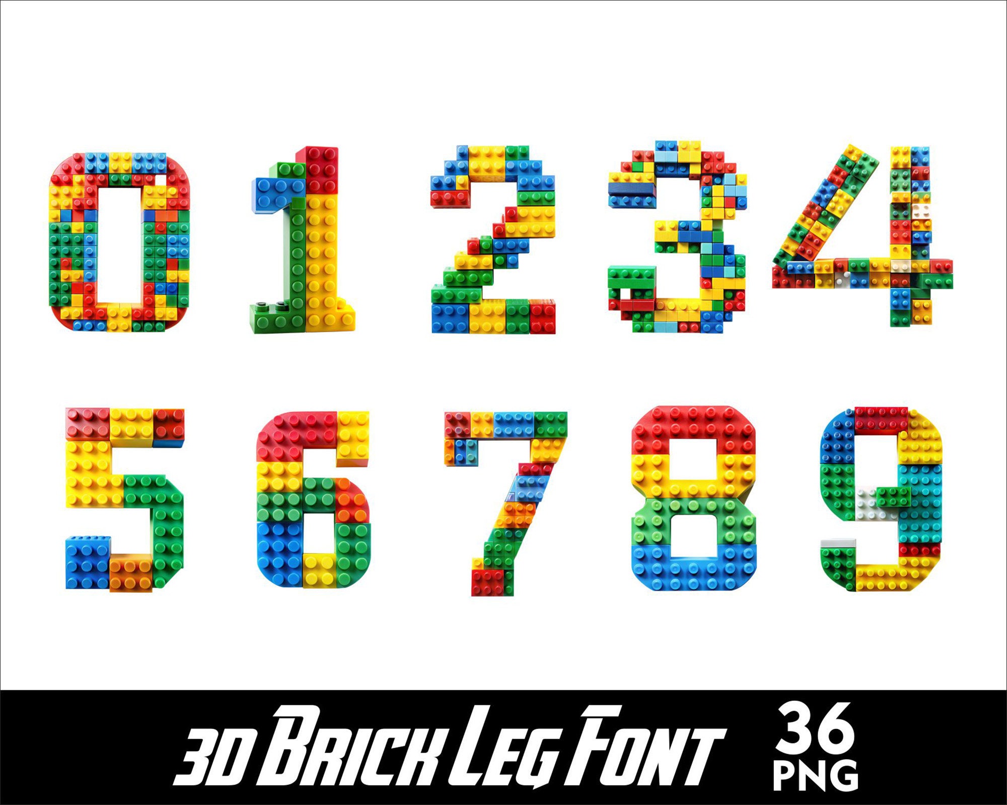 Brick Alphabet Puzzle Font PNG Letters Brick Font Brick Letters and ...
