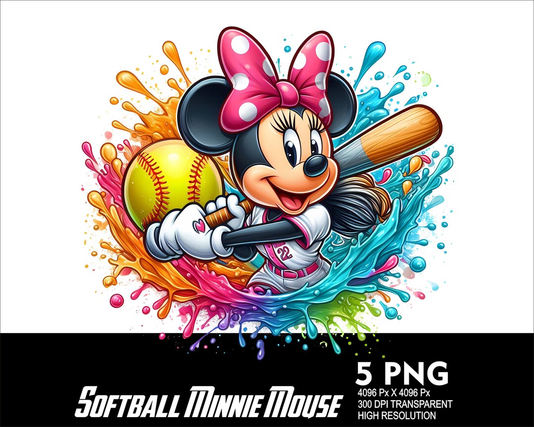 5 PNG Softball Mouse Girl Splash and Watercolor Transparent PNG File ...