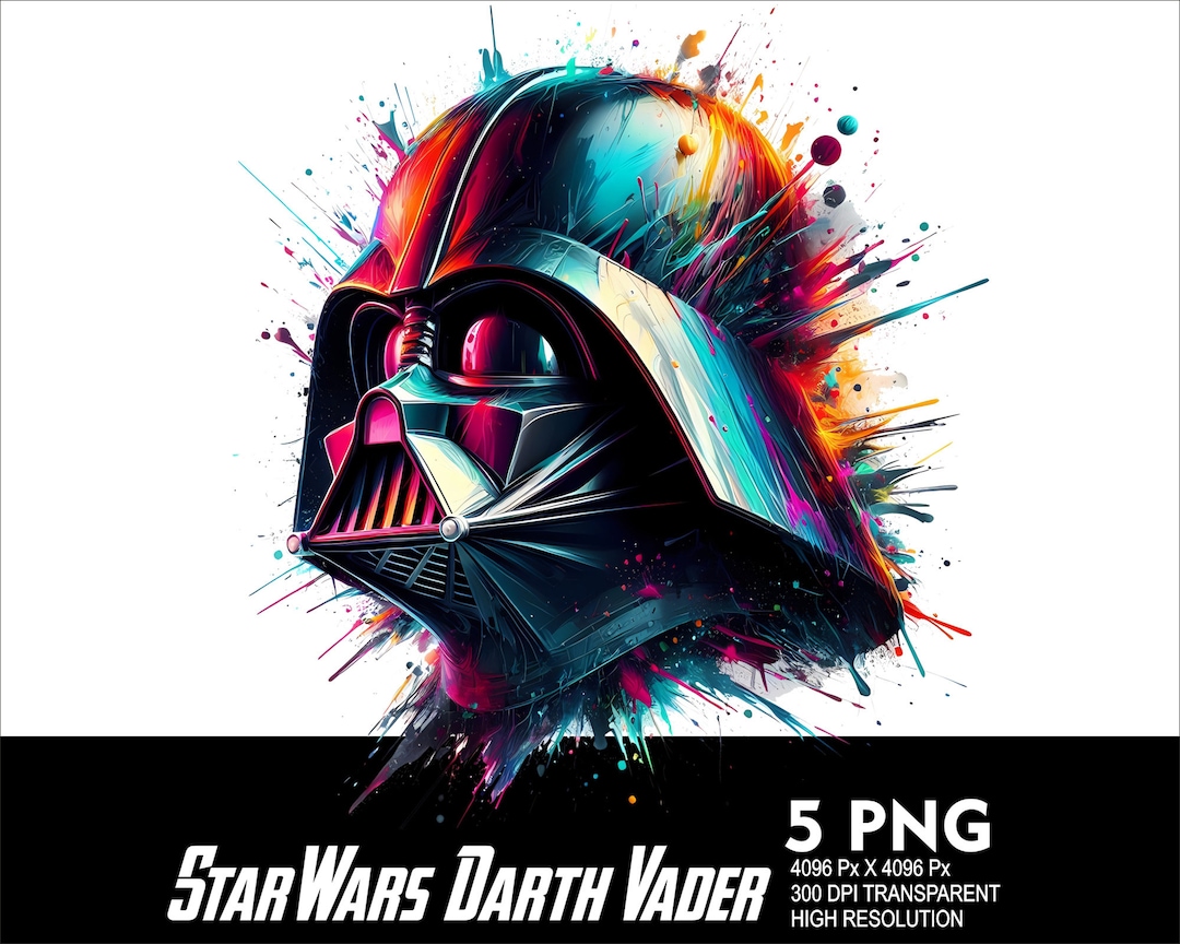 5 PNG Starwars Darth Vader Helmet Splash and Watercolor Transparent Png ...