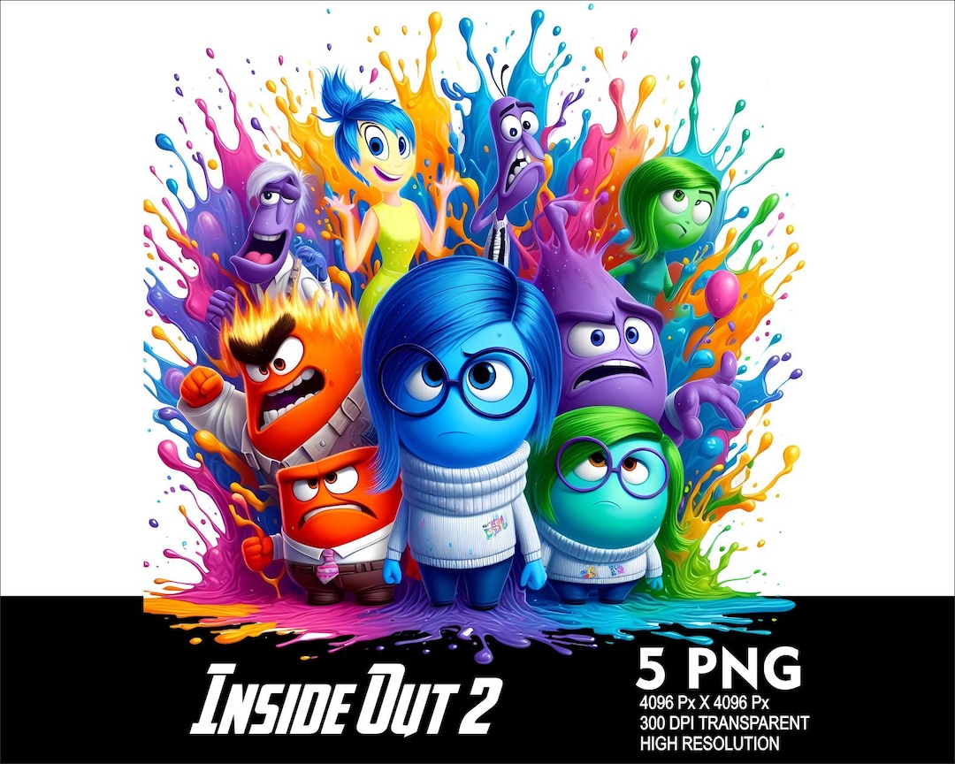 5 PNG Inside Out 2 Splash and Watercolor Transparent PNG File for ...