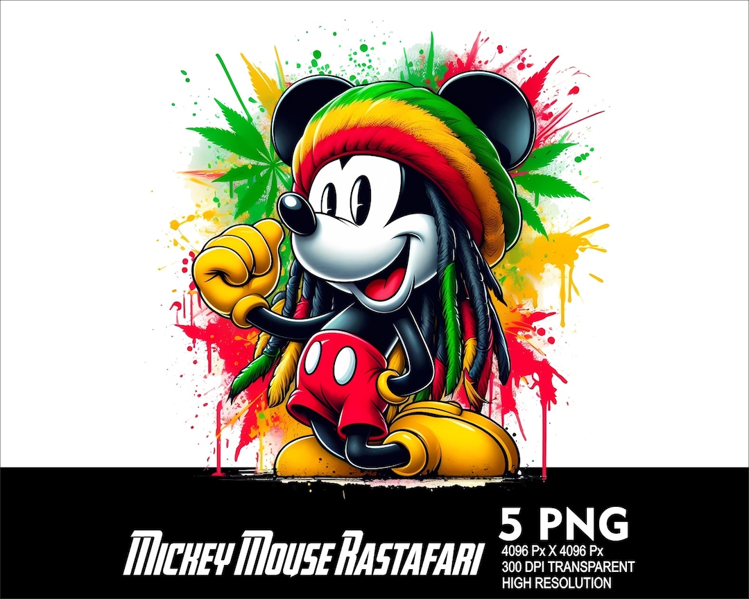 5 PNG Rastafari Mouse Splash Transparent PNG File for Sublimation ...