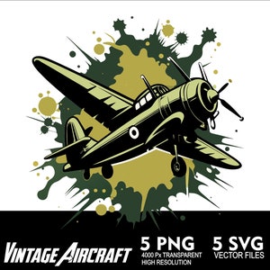 Vintage Airplane Splash 5 PNG 5SVG Design Transparent PNG File for ...