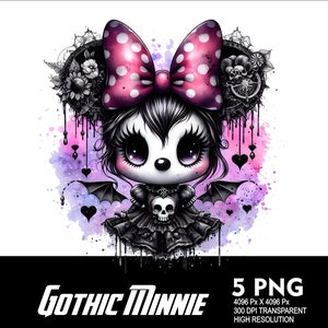 5 PNG Gothic Minnie PNG Dark Mouse Princess Design Splash and ...