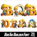 Kids Bulder Alphabet Font PNG Bob Letters and Numbers for Sublimation ...