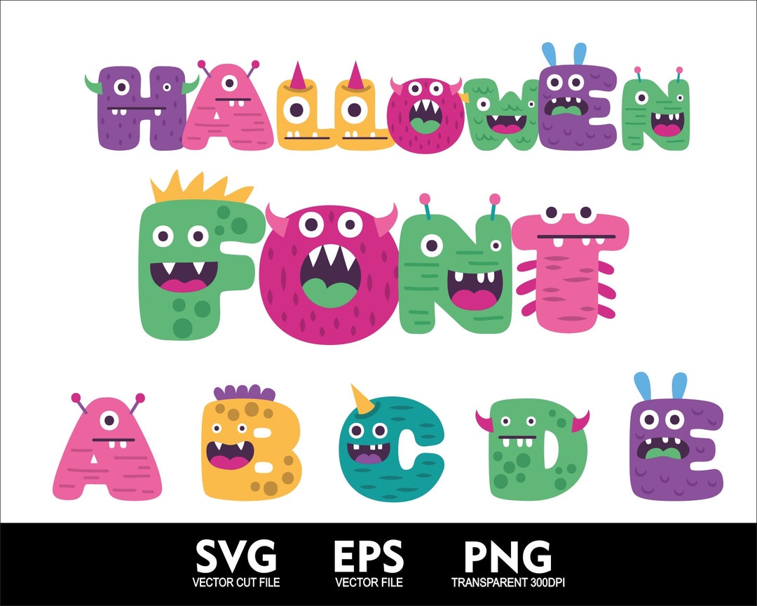 Halloween Monster Font Cute Monster Alphabet Halloween Letters Svg Png ...