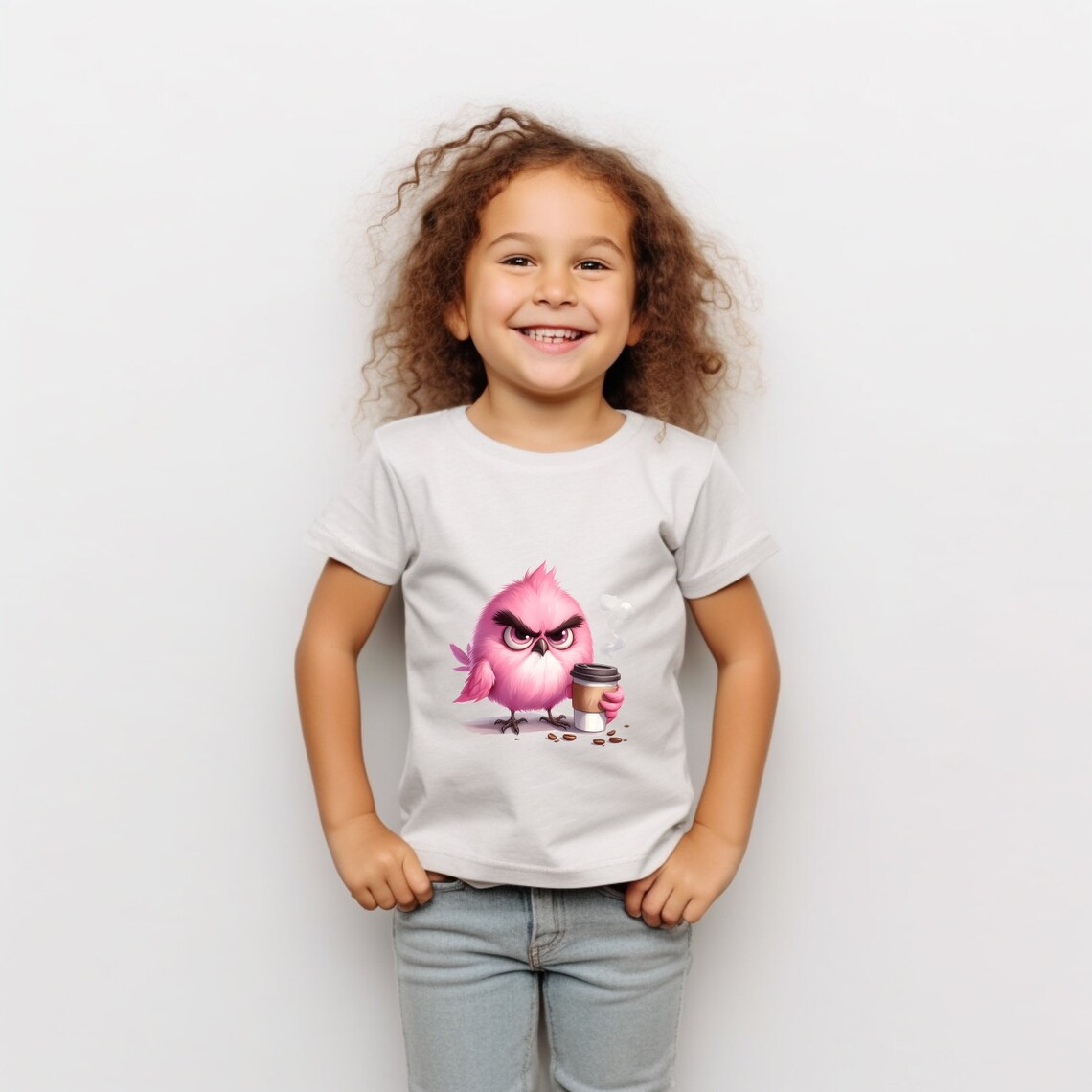 Bundle 50 PNG Grumpy Birds Cute Fluffy Birds Coffee Watercolor ...