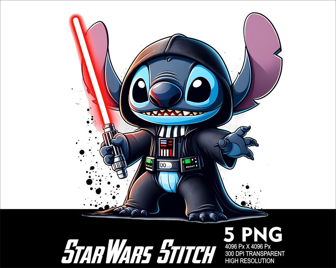 5 PNG Starwars Jedi Stitch Splash and Watercolor Transparent PNG File ...