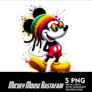 5 PNG Rastafari Mouse Splash Transparent PNG File for Sublimation ...
