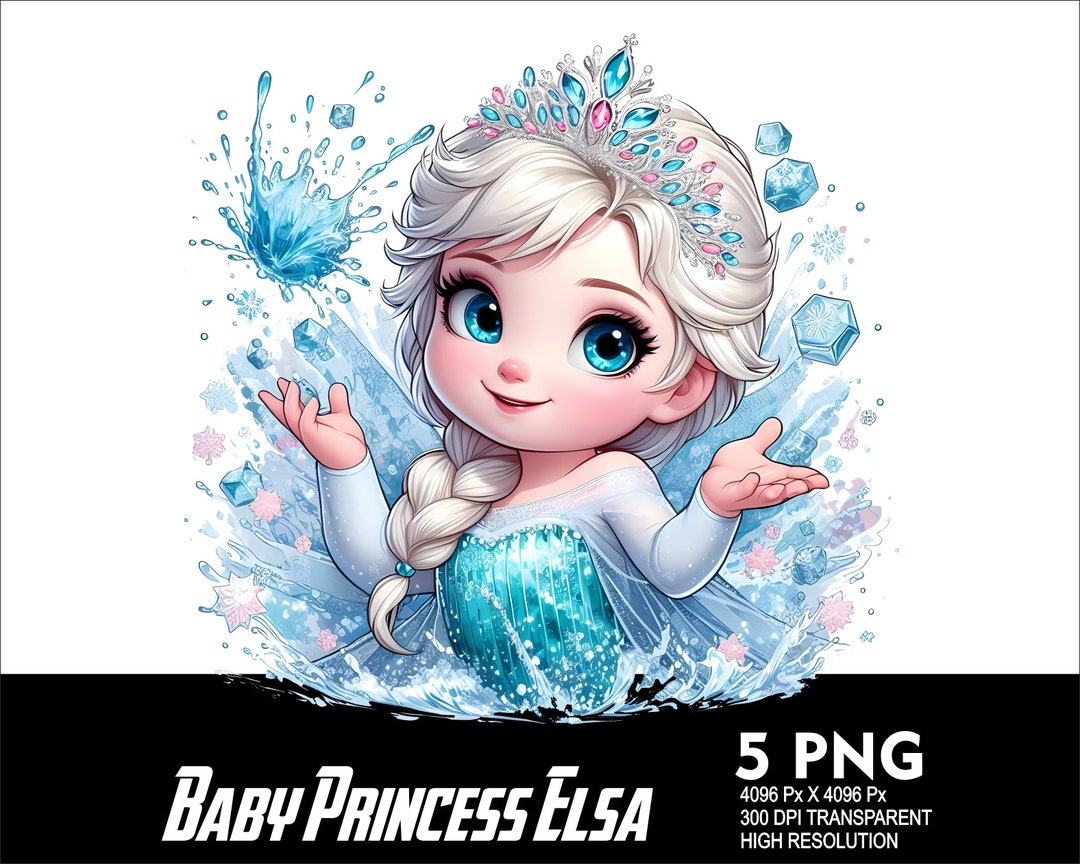 5 PNG Baby Princess Elsa Splash Transparent PNG File for Sublimation ...