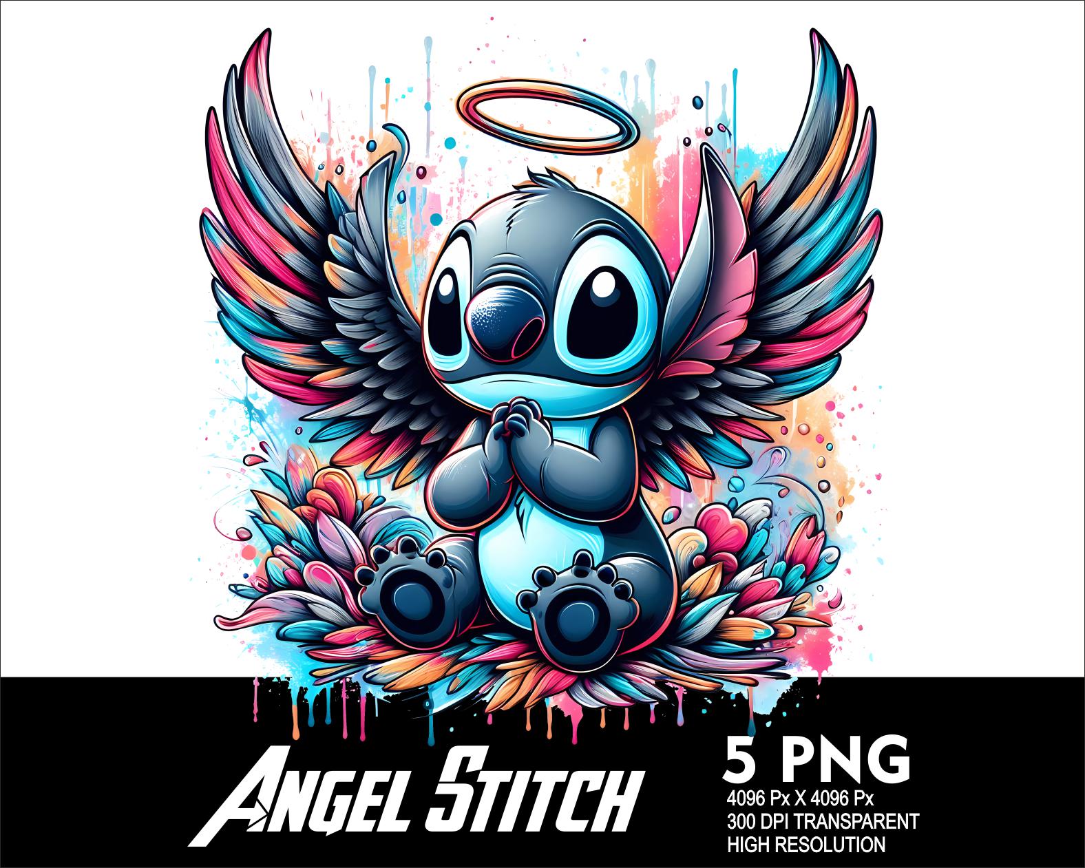 5 PNG Angel Stitch Splash and Watercolor Transparent PNG File for ...