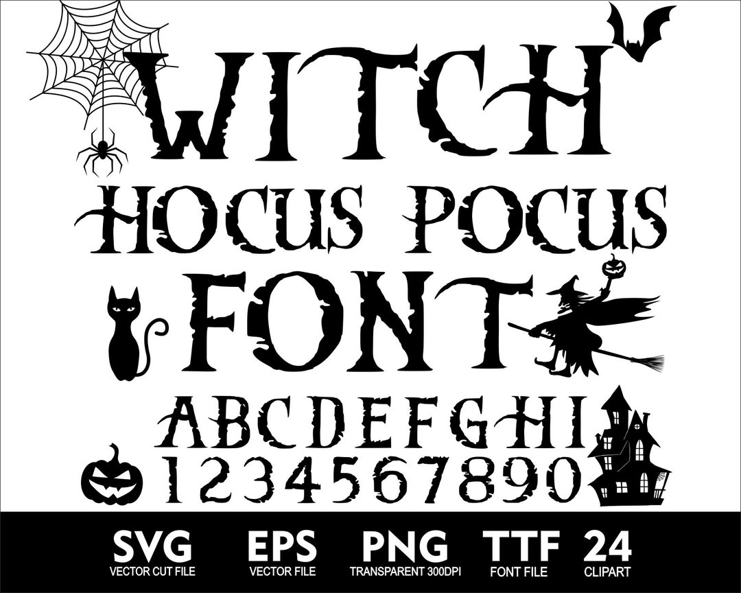 Witch Font SVG Wizard Font Halloween Witch Clipart Wizard Font for ...