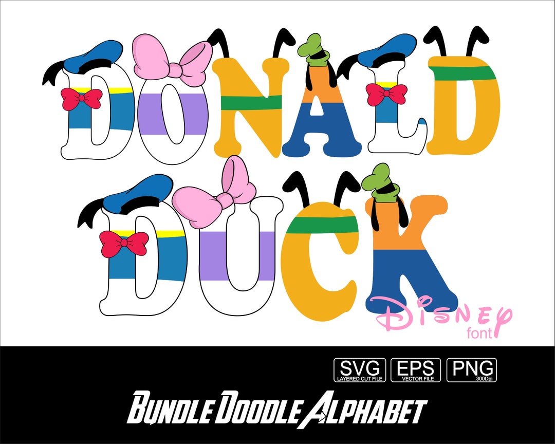 Donald Doodle Alphabet Duck Letters Alphabet Donald Pluto Daisy Goofy ...
