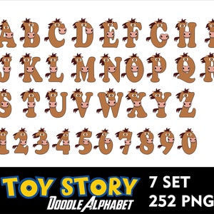 Toy Story Alphabet Letter 7 Set Bundle Toys Story Doodle Font Png ...