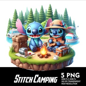 5 PNG Camping Stitch Splash Transparent PNG File for Sublimation 300dpi ...