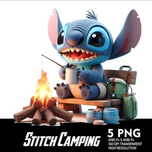 5 PNG Camping Stitch Splash Transparent PNG File for Sublimation 300dpi ...