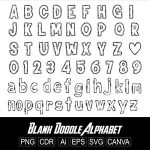 Blank Doodle Letters PNG Transparent Doodle Alphabet Hand Drawn Letters ...