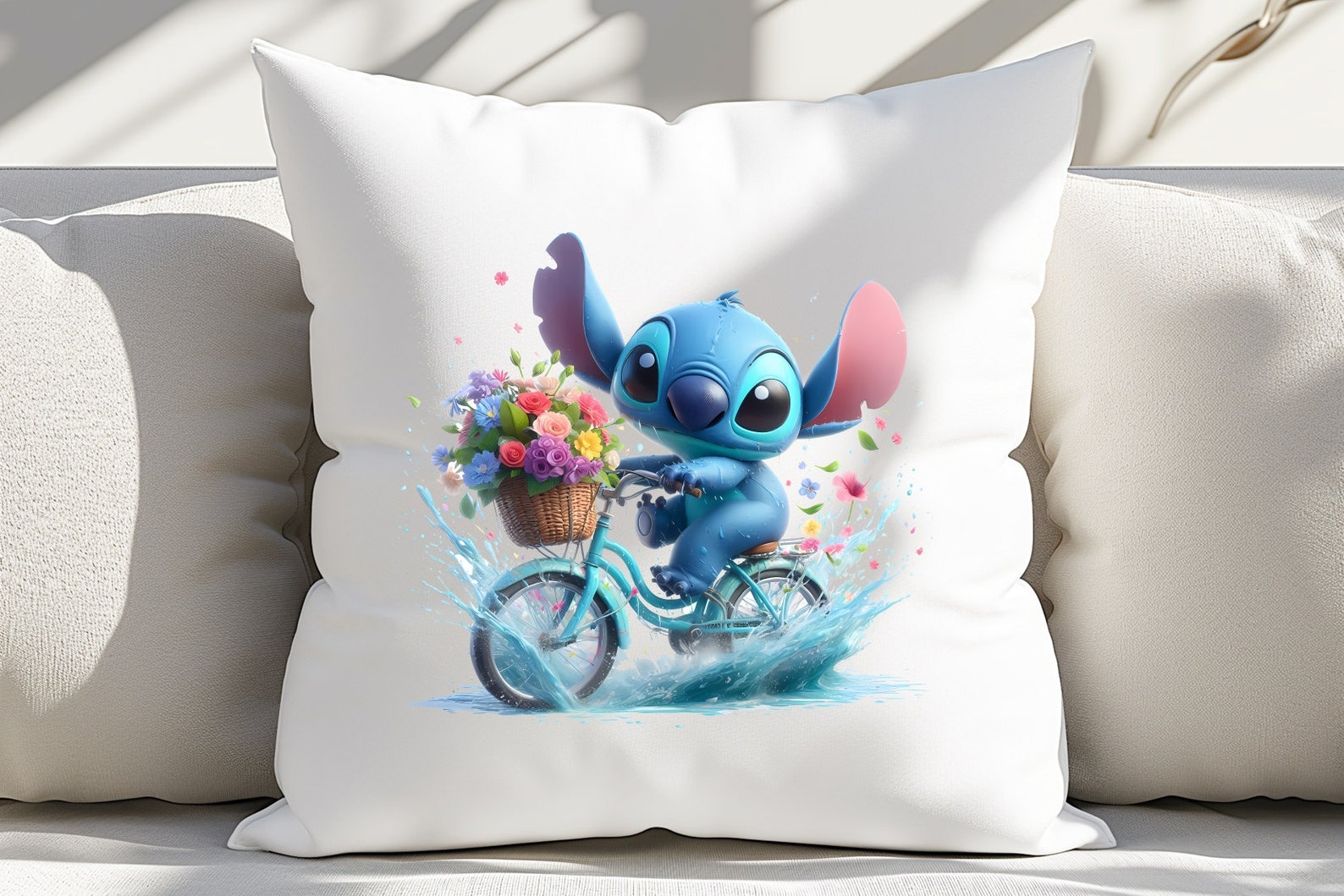 5 PNG Bicycle Flowers Stitch Splash and Watercolor Transparent PNG File ...