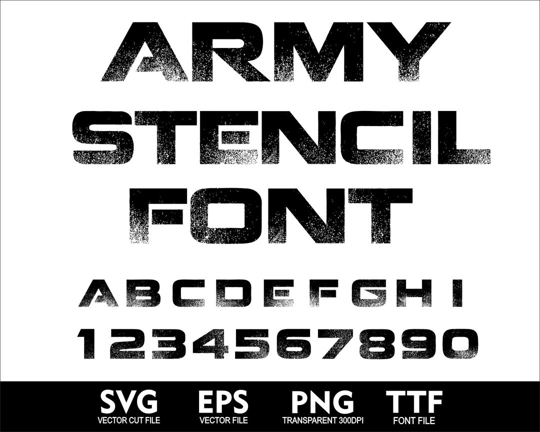 Army Stencil Font SVG Stencil Font SVG Coalition Navy Stencil Alphabet ...