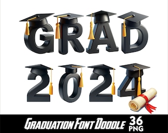Graduation Font for Banners Announcement Party Decor, Graduate Clipart ...