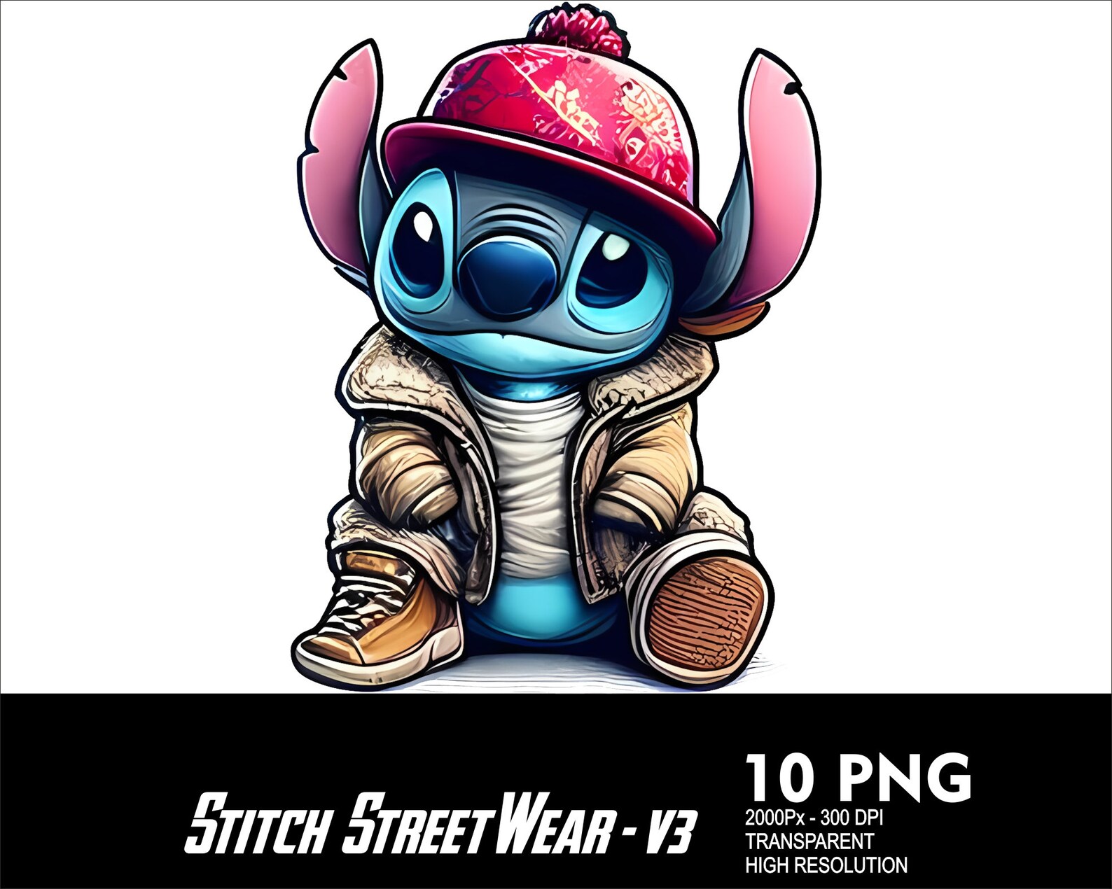Bundle 10 PNG Stitch Streerwear Transparent PNG File for Sublimation ...