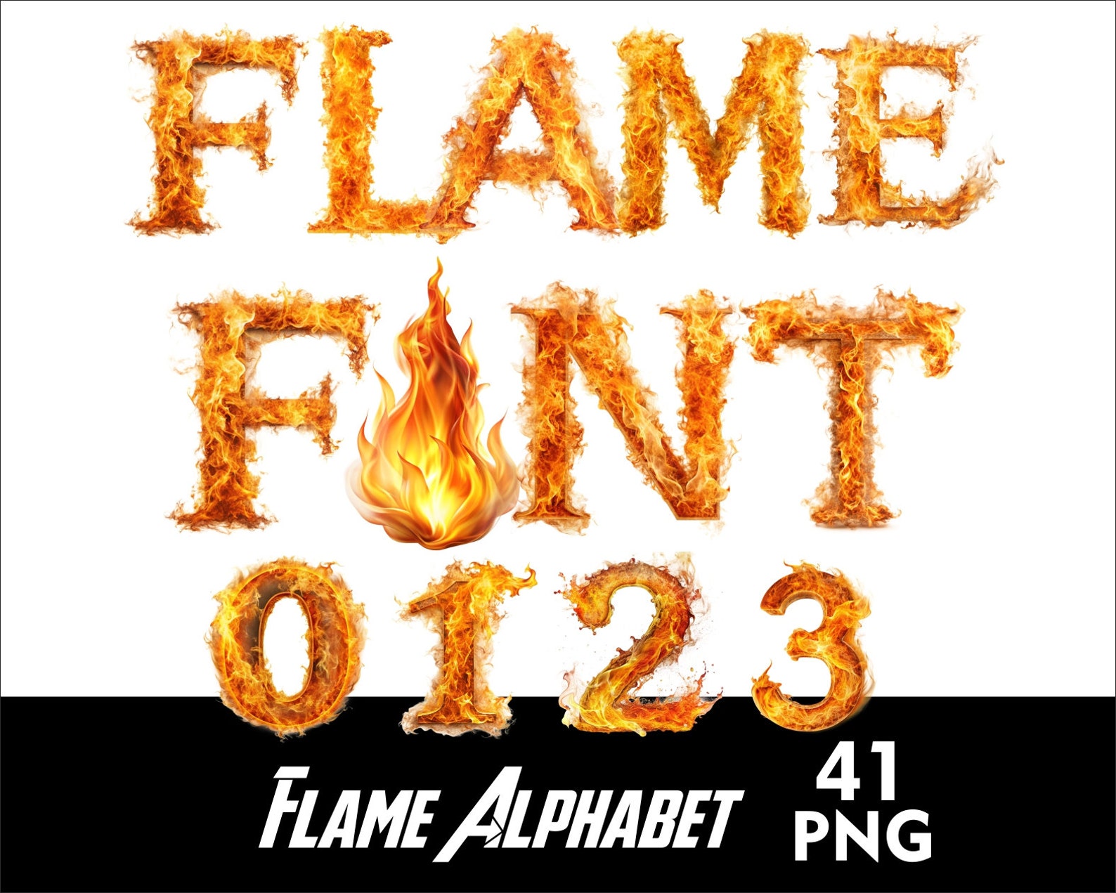 Flame Alphabet Fire Font Fire Letter and 5 Flame Clipart Png ...