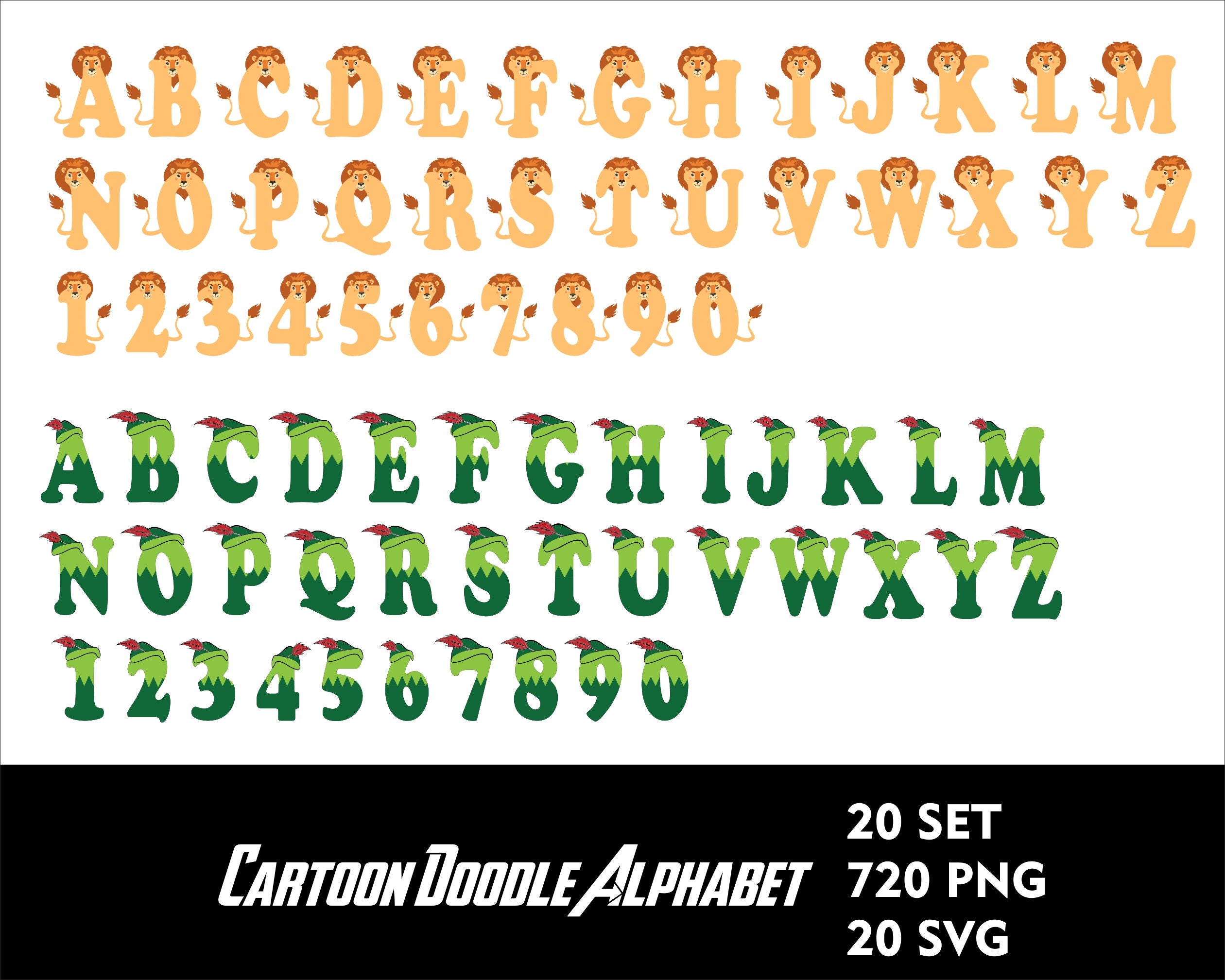 Cartoon Doodle 20set Mickey Cars Princess Alphabet Pooh Donald Pluto Alphabet Cartoon Daisy ...