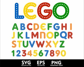 Bundle Bricks Font LEG Puzzle Font 5 Full Colors Set Brick Font Brick ...