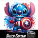 5 PNG Hero Stitch Captain Splash and Watercolor Transparent PNG File ...