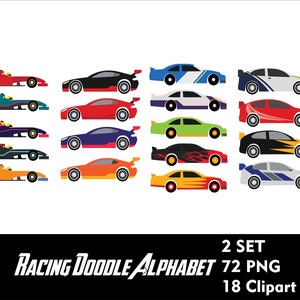 Racing Checkered Alphabet Race Track Alphabet Road Numbers Letters Race ...