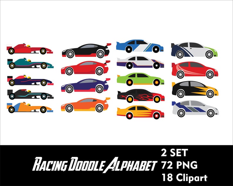 Racing Checkered Alphabet Race Track Alphabet Road Numbers Letters Race ...