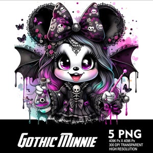 5 PNG Gothic Minnie PNG Dark Mouse Princess Design Splash and ...