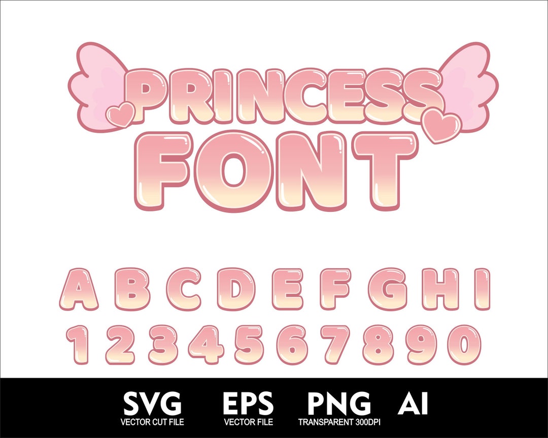 Fairy Princess Alphabet Svg Princess Font Svg Png Princess Letters Svg ...