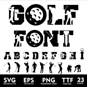 Golf SVG Letters and Numbers Golf Font for Cricut Svg Cut File Sport ...