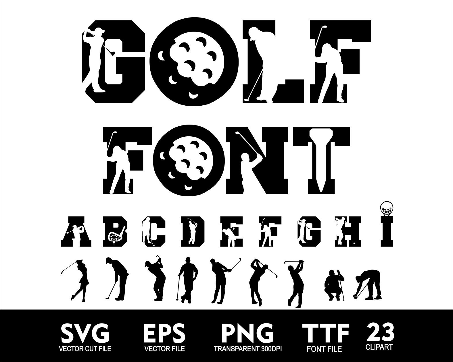Golf SVG Letters and Numbers Golf Font for Cricut Svg Cut File Sport ...