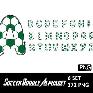 Soccer Alphabet Bundle 6 Set Png Doodle Letters Sport Letters Soccer ...
