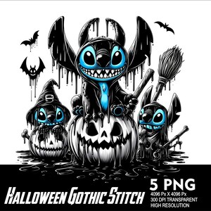 5 PNG Gothic Stitch Halloween PNG Dark Stitch Design Splash and ...