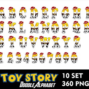 Toy Story Alphabet Letter 10 Set Bundle Toys Story Doodle Font Png ...
