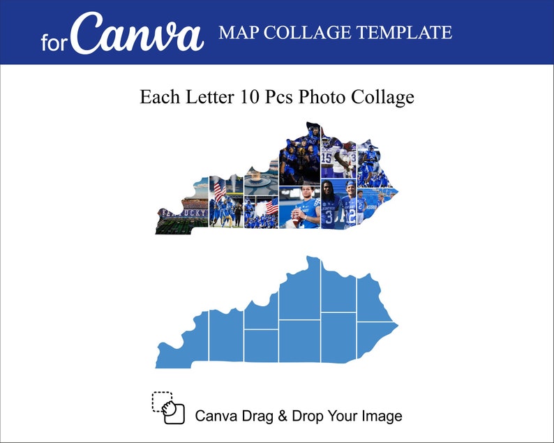Canva Kentucky Photo Collage for Canva 1pcs and 10pcs Inside for Canva ...